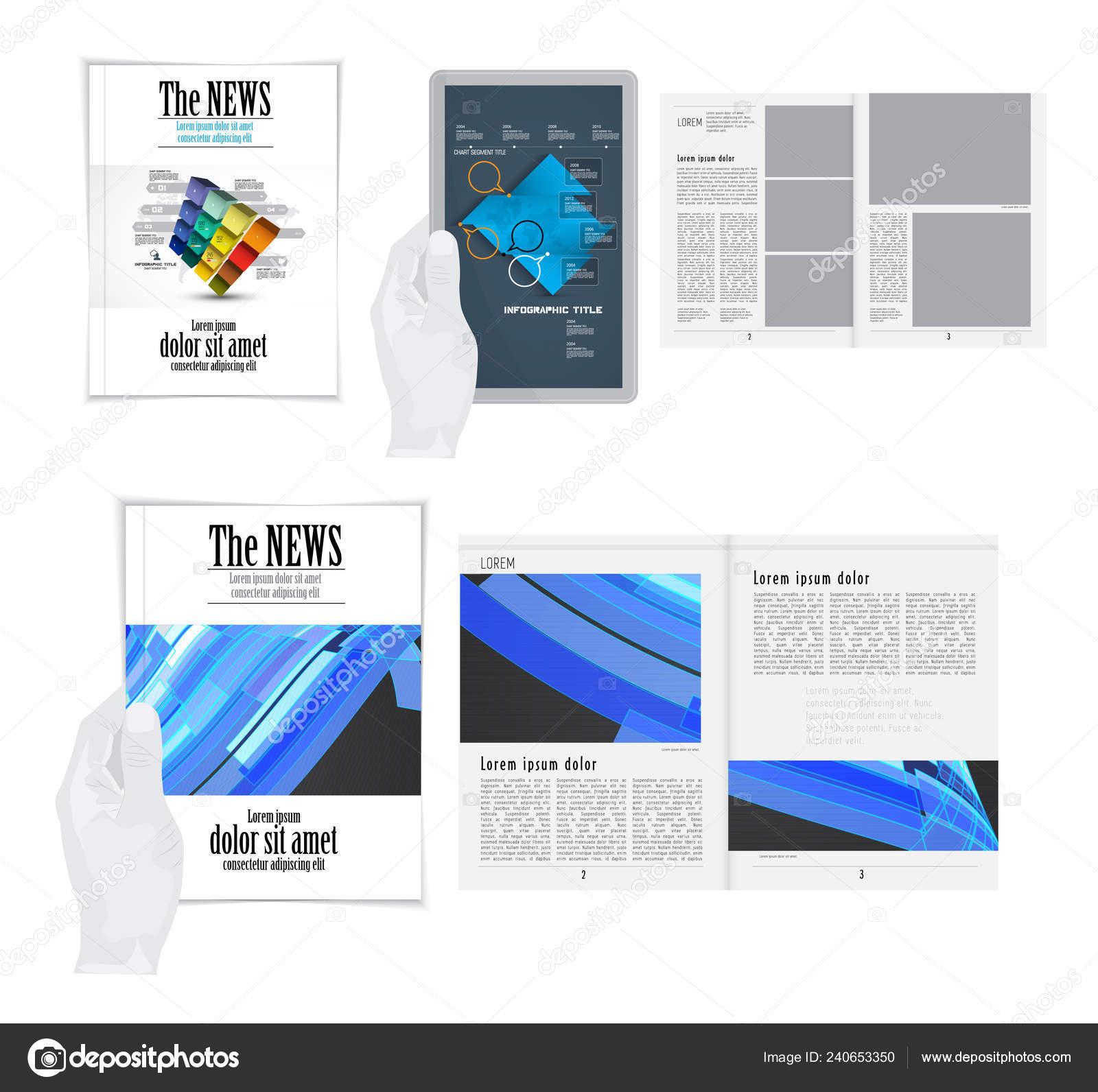 Printing Magazine Brochure Layout Easy Editable Stock Vector by ...