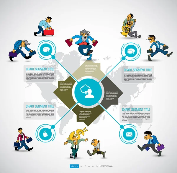 Infographics Template Business Cartoon Character Vector Illustration ...