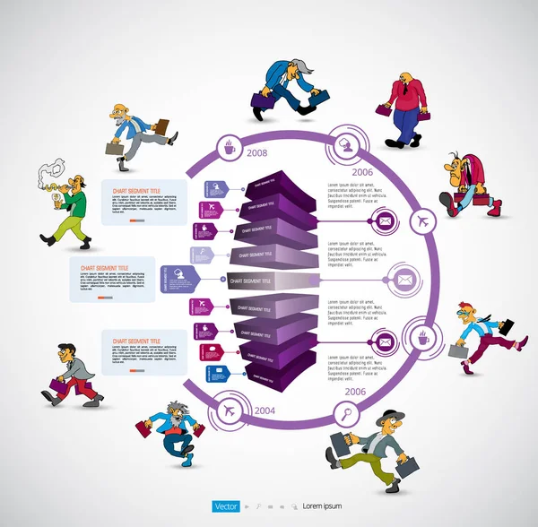 Infographics Template Cartoon Character Vector Illustration Stock ...