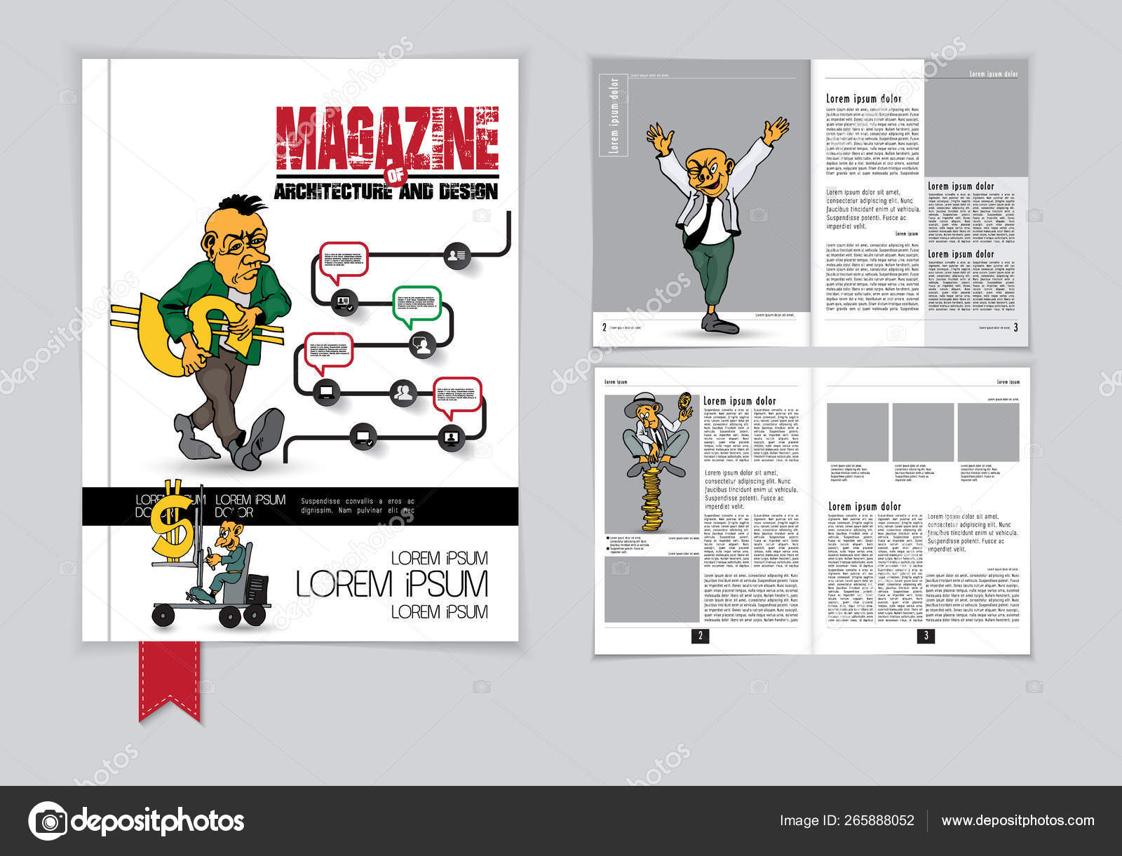 Vector Layout Brochures Flyers Presentations Business Cartoon ...
