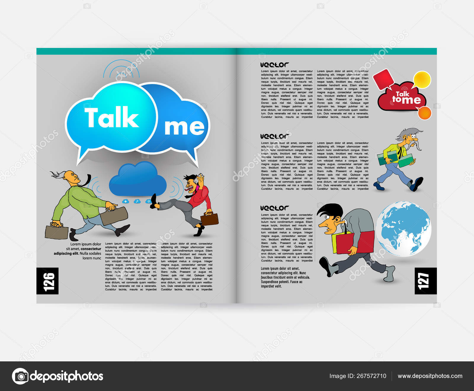 Vector Layout Brochures Flyers Presentations Business Cartoon ...
