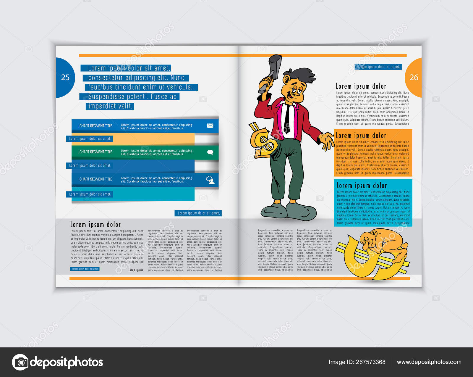 Printing Magazine Brochure Layout Easy Editable Stock Vector by ...