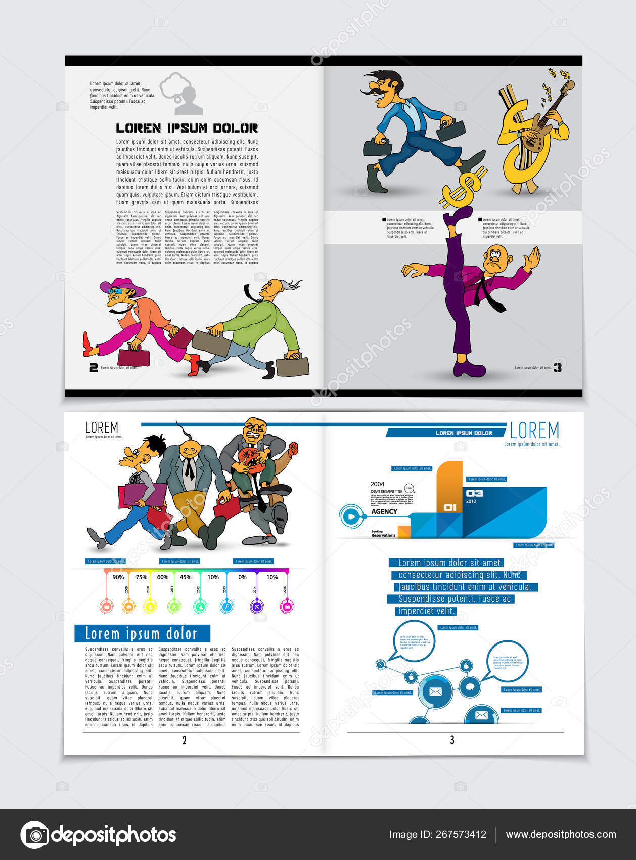 Printing Magazine Brochure Layout Easy Editable Stock Vector by ...