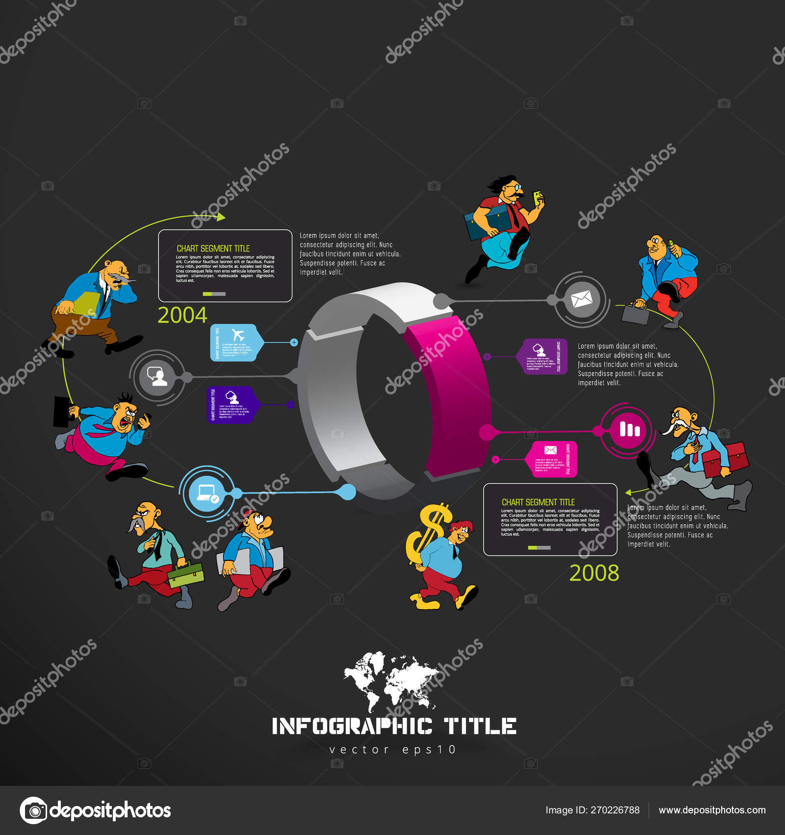 Abstract Infographics Template Cartoon Character Vector Illustration ...
