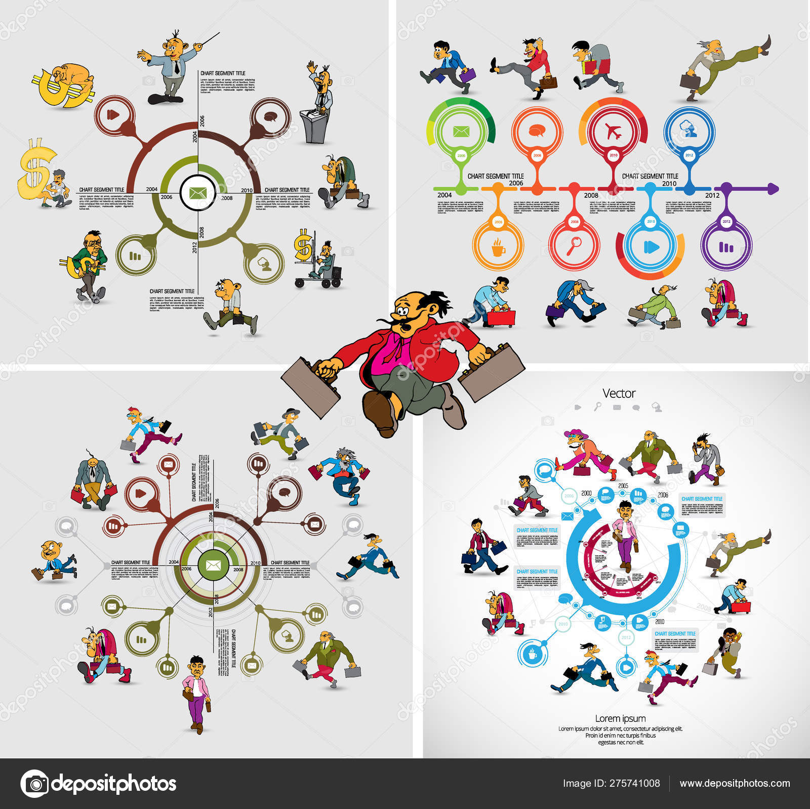 Infographics Template Cartoon Character Vector Illustration Stock ...