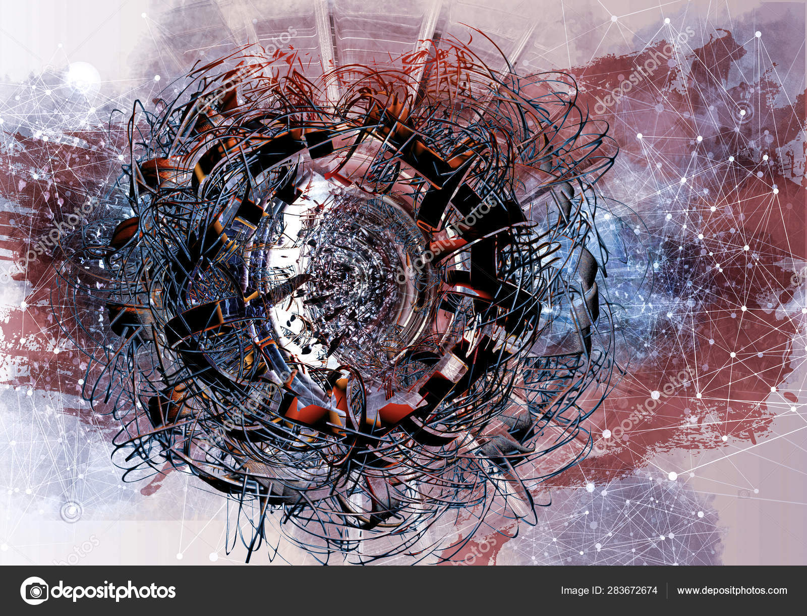 Rendering Abstract Technology Concept Background Stock Photo by ...