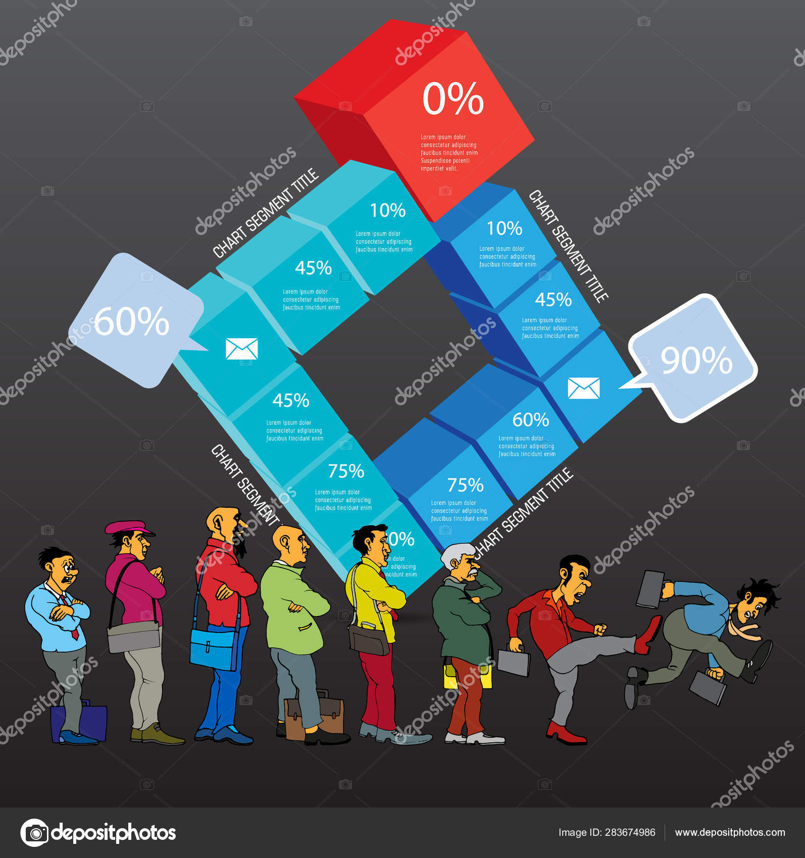 Abstract Infographics Template Cartoon Character Vector Illustration ...