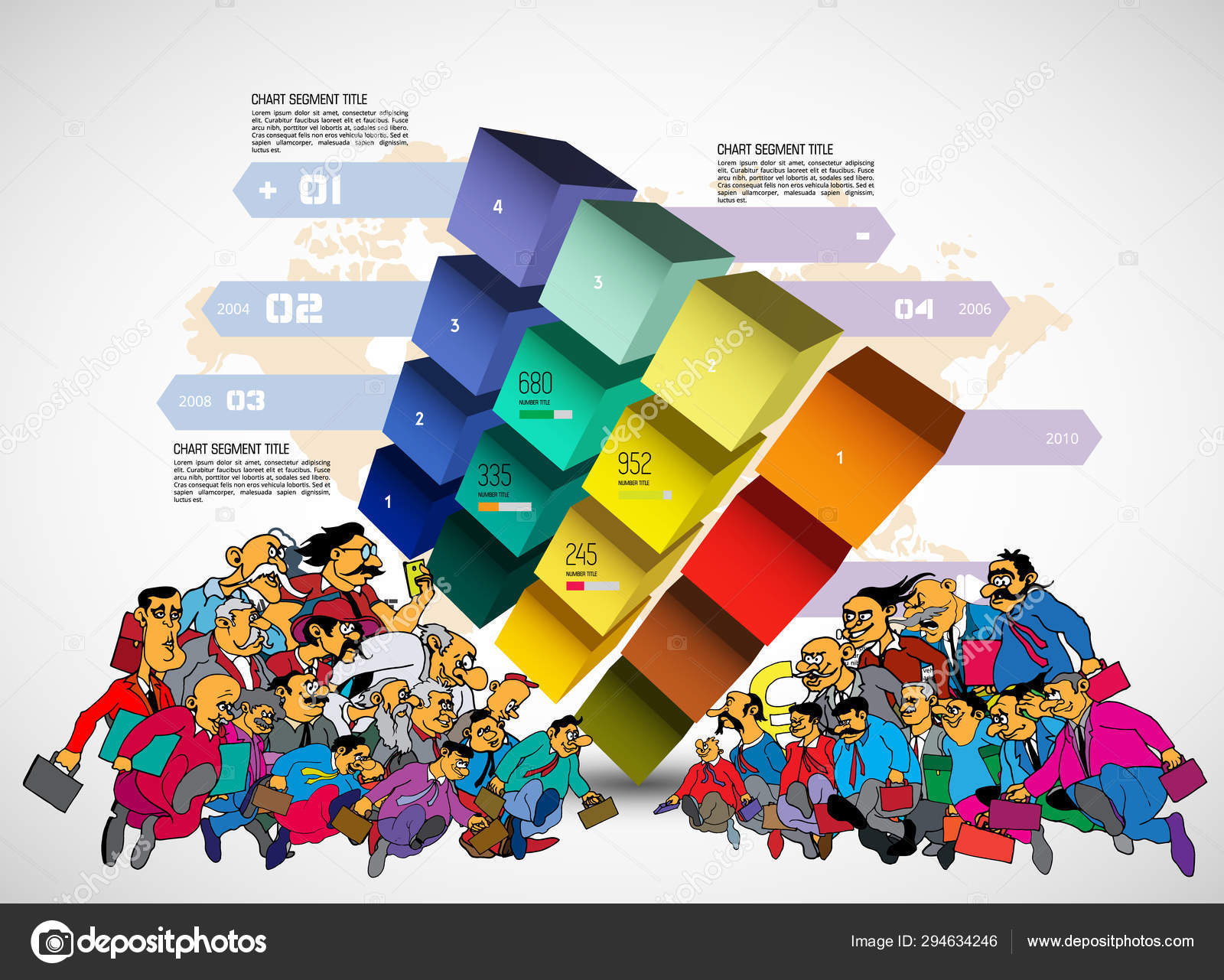 Infographics Template Business Cartoon Character Vector Stock Vector by ...