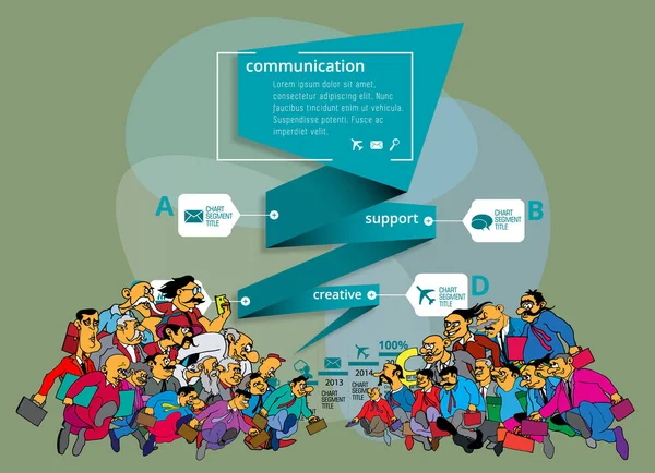 Infographics Template Cartoon Character Vector Illustration Stock ...