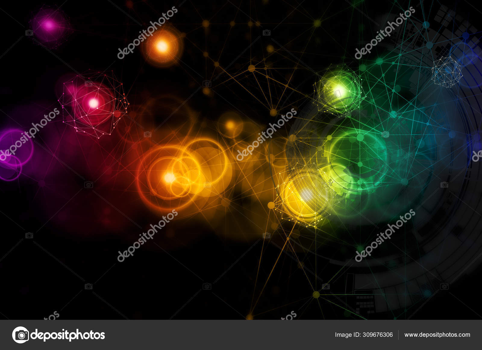 Rendering Abstract Technology Concept Background Stock Photo by ...
