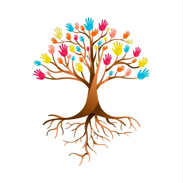 Colorful solidarity hand tree Stock Vector by ©cienpies 27643161