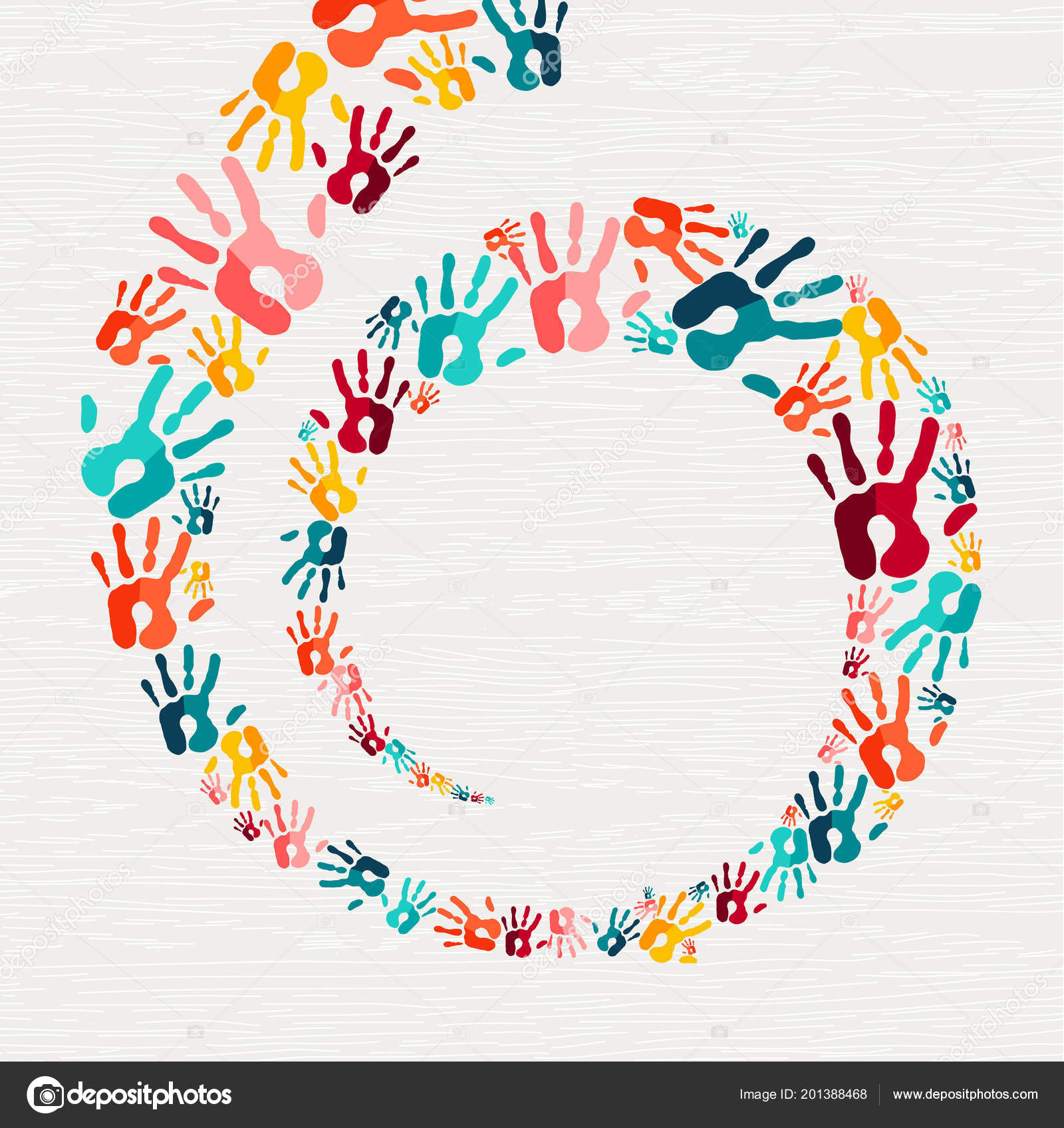 Color Handprint Background Concept Human Hand Print Illustration Kid ...