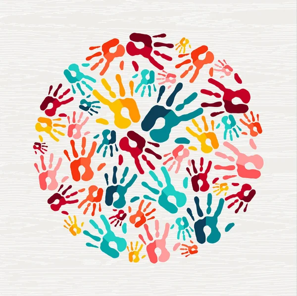 Global diversity hand prints speech bubble — Stock Vector © cienpies ...