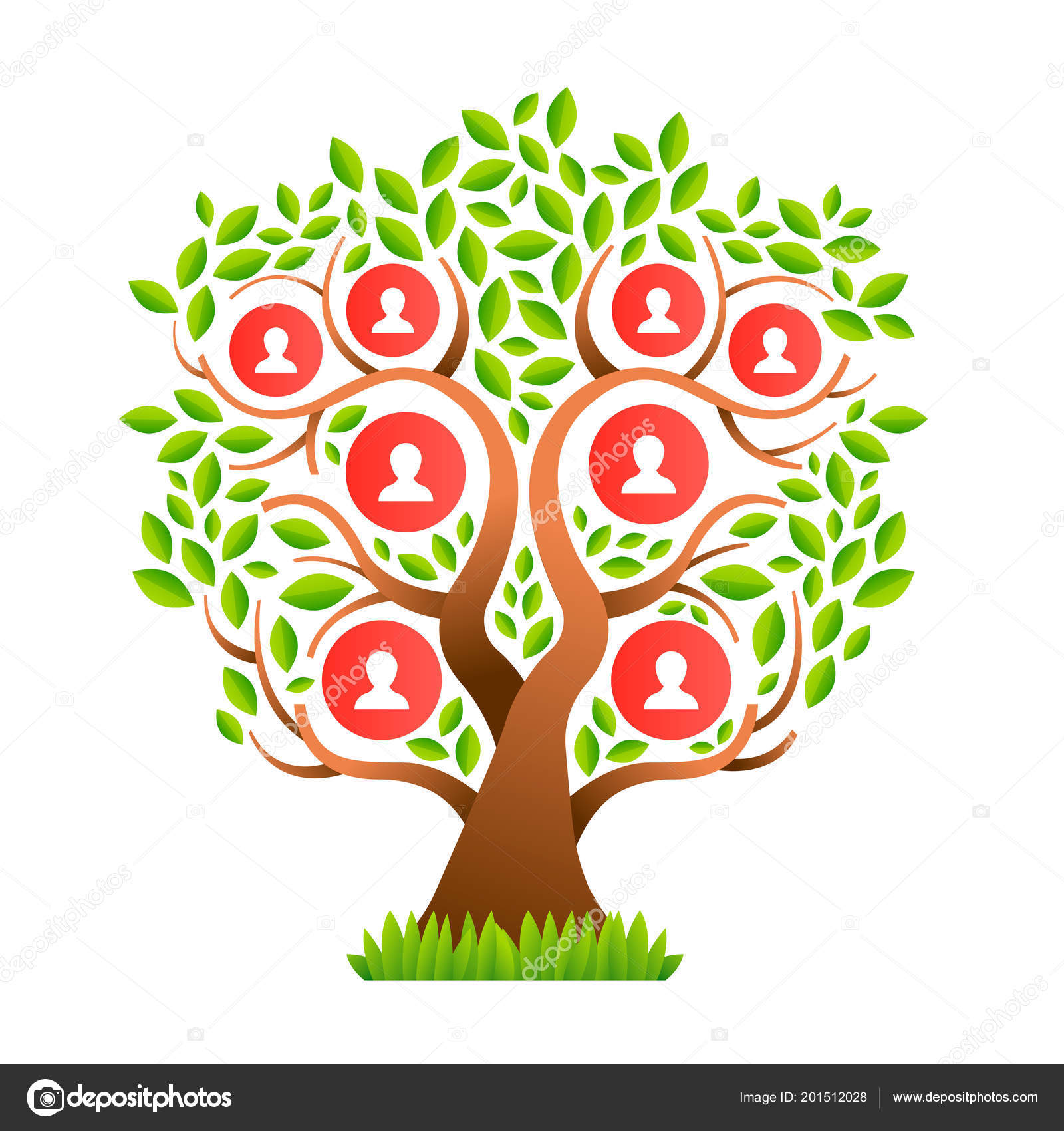 Stockillustratie van Stamboom Sjabloon Concept Met Mensen Iconen ...