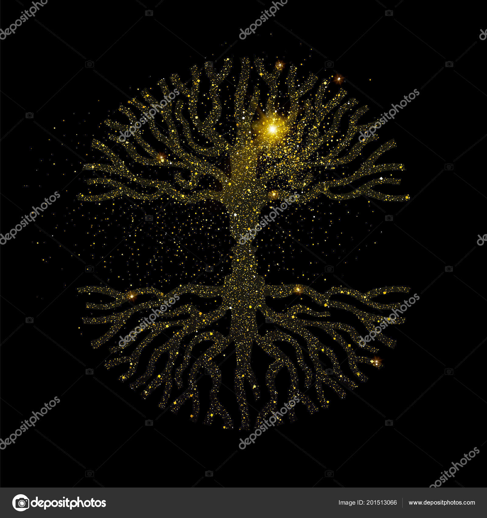 Tree Human Faces Concept Illustration Gold Nature Icon Made Realistic ...