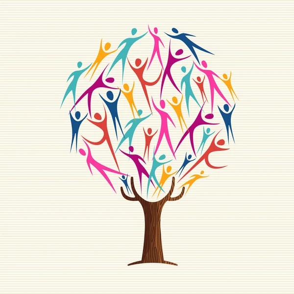 Tree Made Diverse People Silhouettes Concept Illustration Community ...