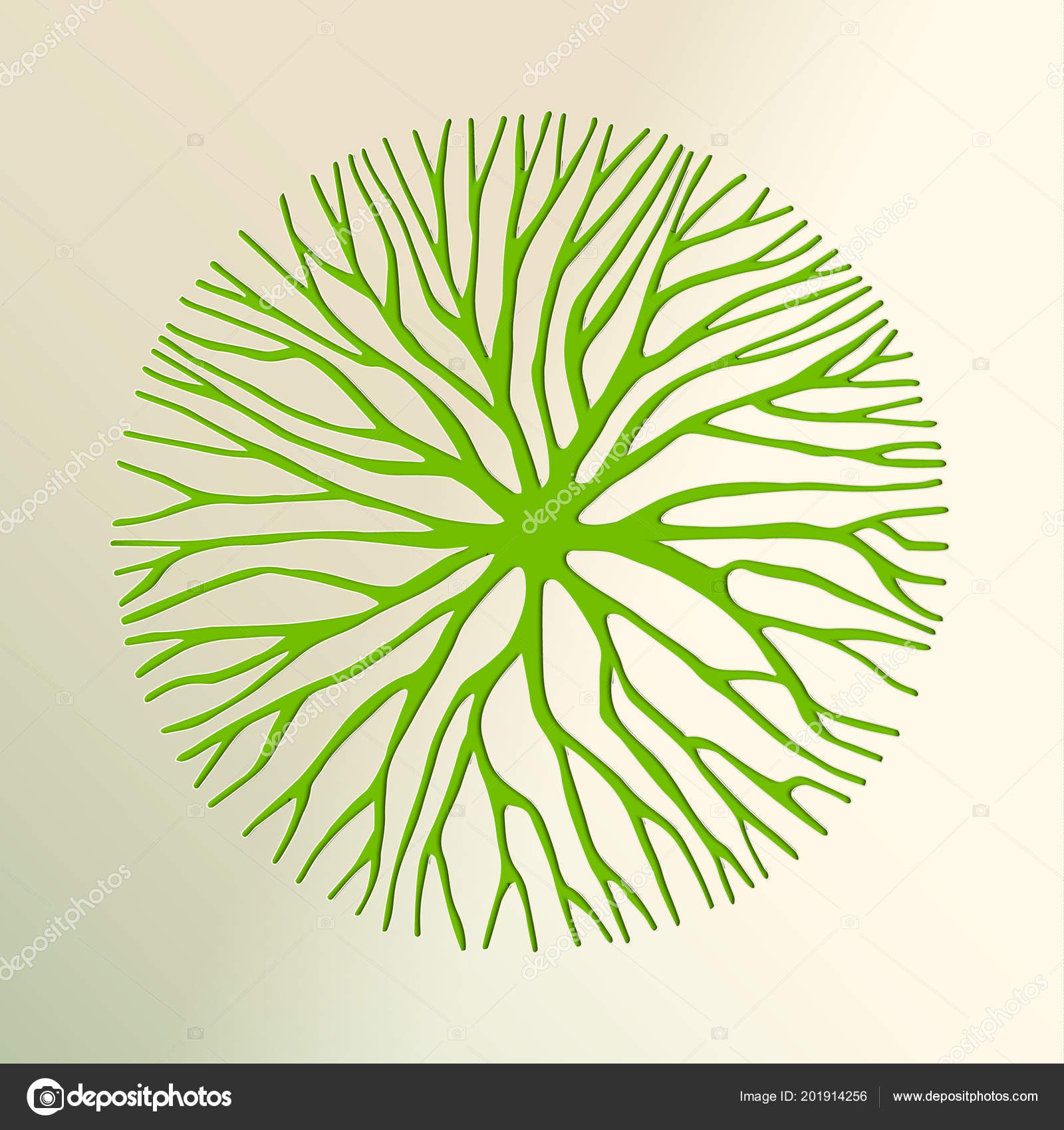 Tree Top View Made Green Paper Cut Out Style Nature Stock Vector by ...