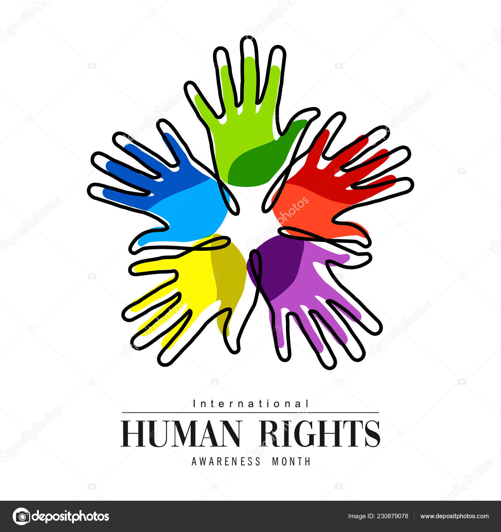International Human Rights Awareness Month Illustration Global Equality ...