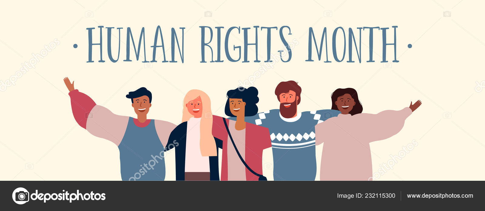 International Human Rights Month Illustration Global Equality Peace ...