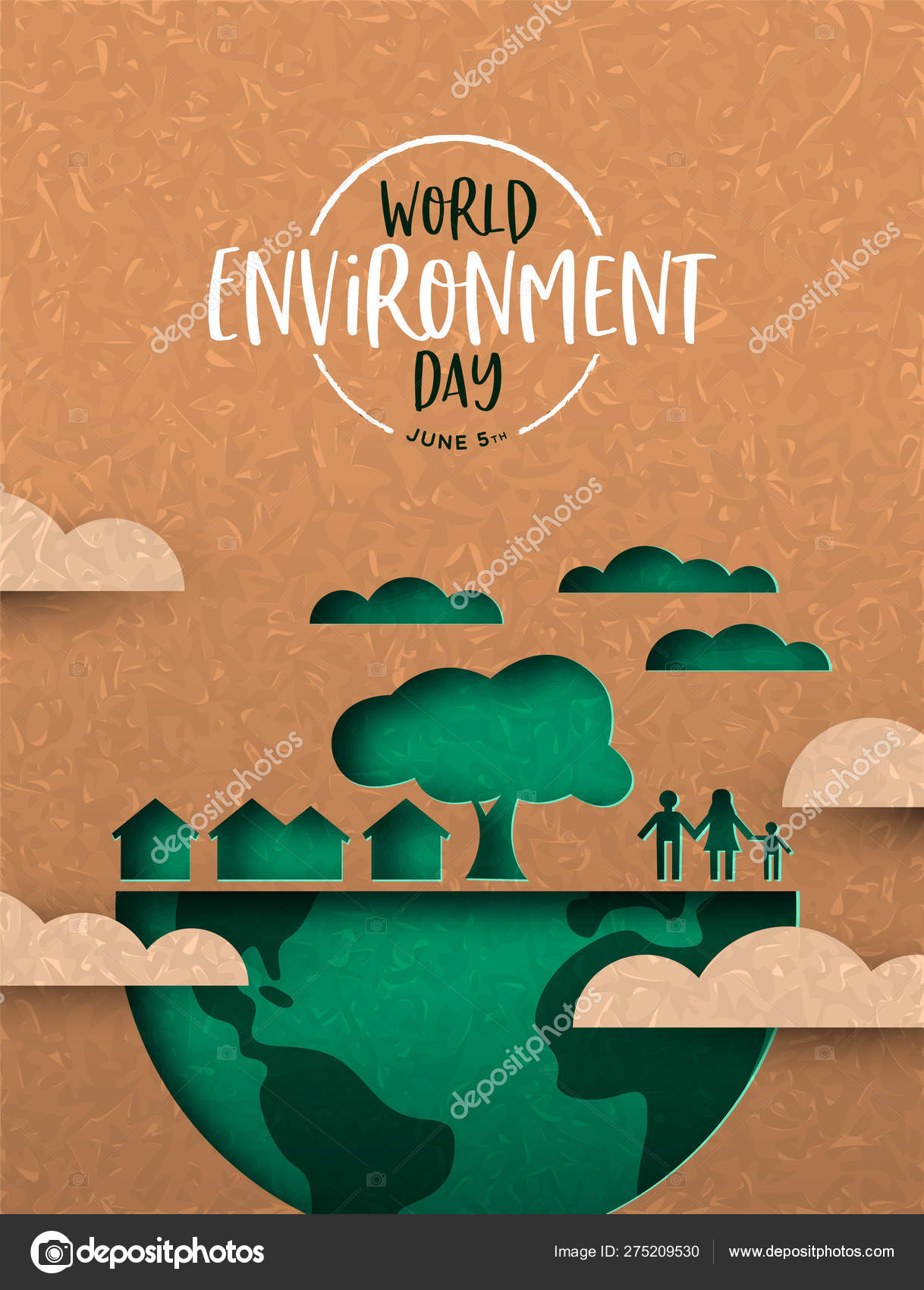 Environment Day card of green cutout eco city Stock Vector by ©cienpies ...