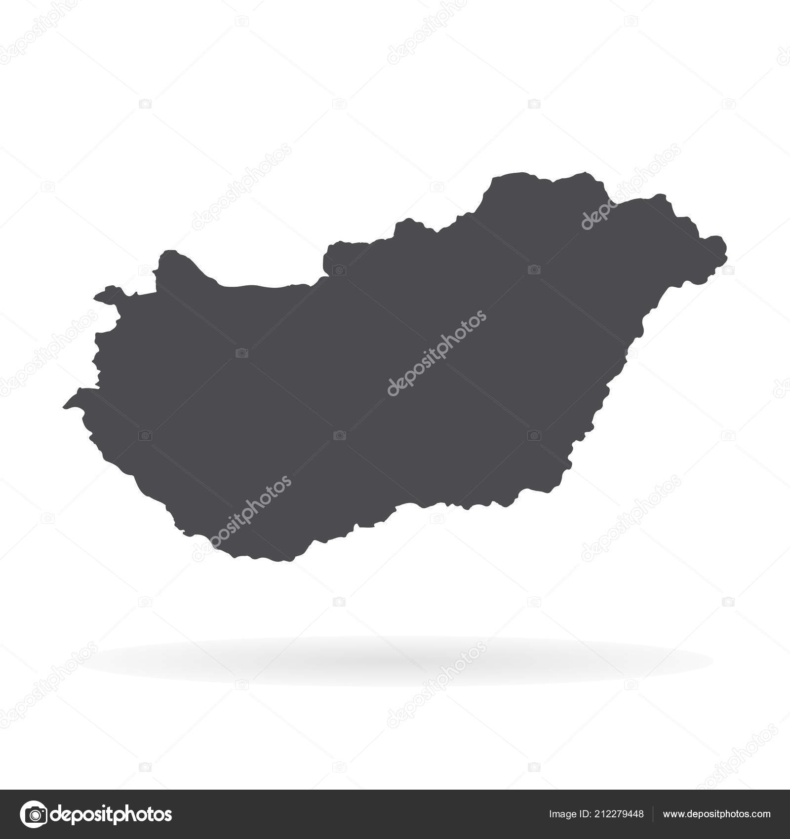 Vektör Harita Macaristan Llüstrasyon Izole Vektör Beyaz Arka Plan ...