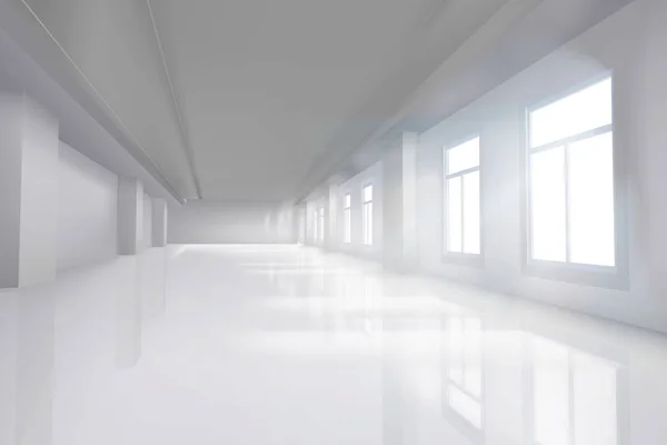 Empty Factory Hall White Interior Vector Illustration Stock Vector by ...