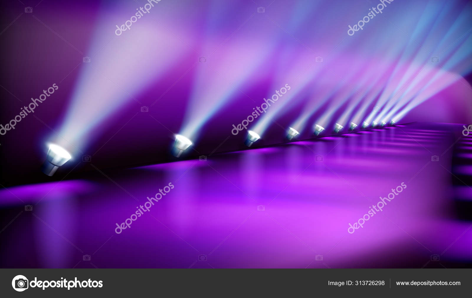 Light show on the stage. Fashion runway. Vector illustration. Stock ...