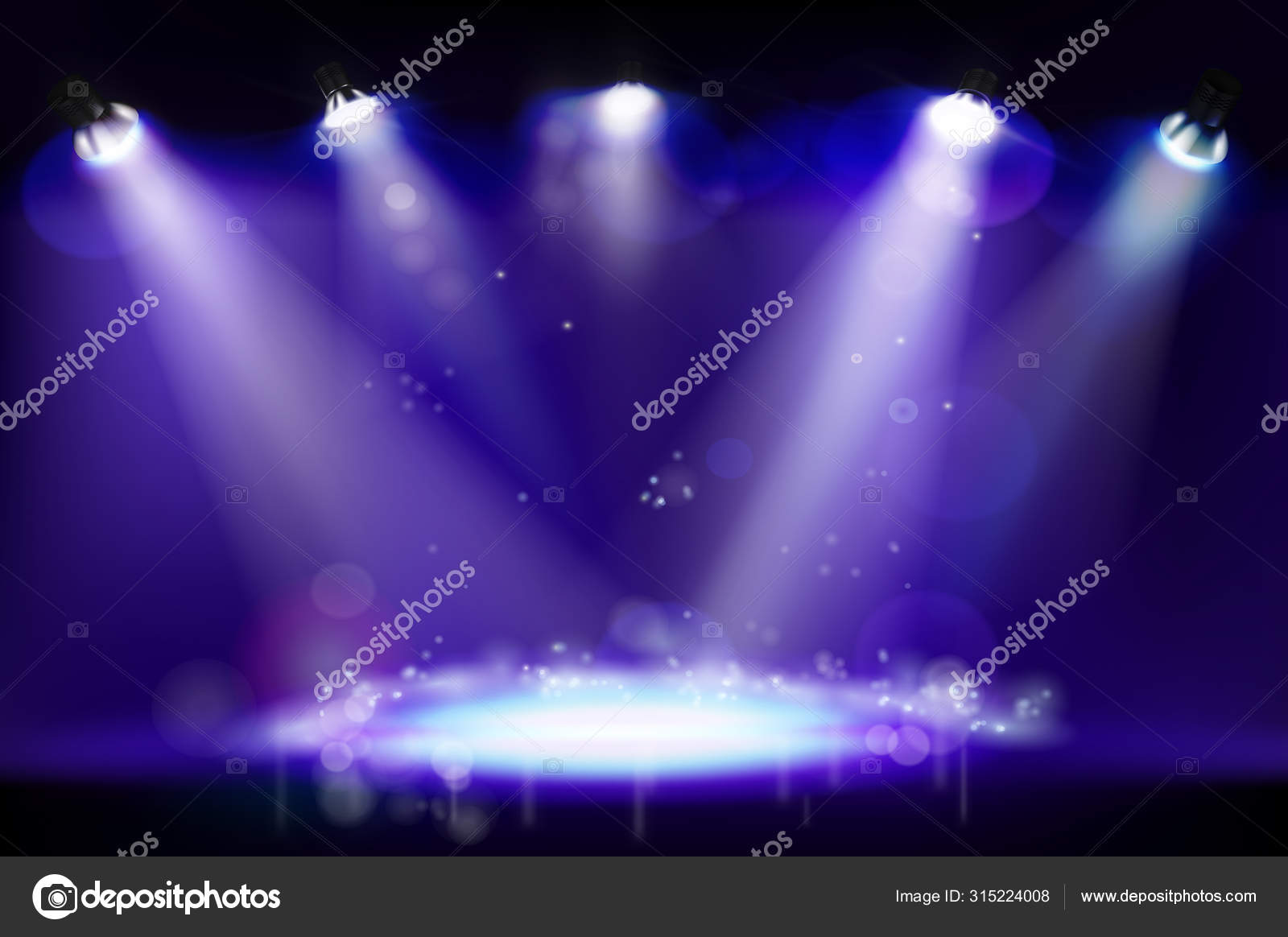 Concert Stage Lights Vector