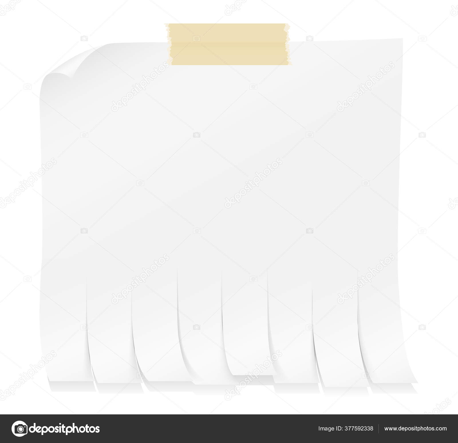 Paper Sticking Wall Tear Strips Vector Illustration Isolated White ...