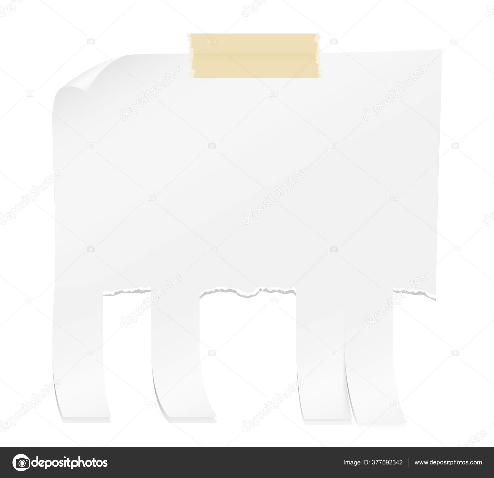 Paper Sticking Wall Tear Strips Vector Illustration Isolated White ...