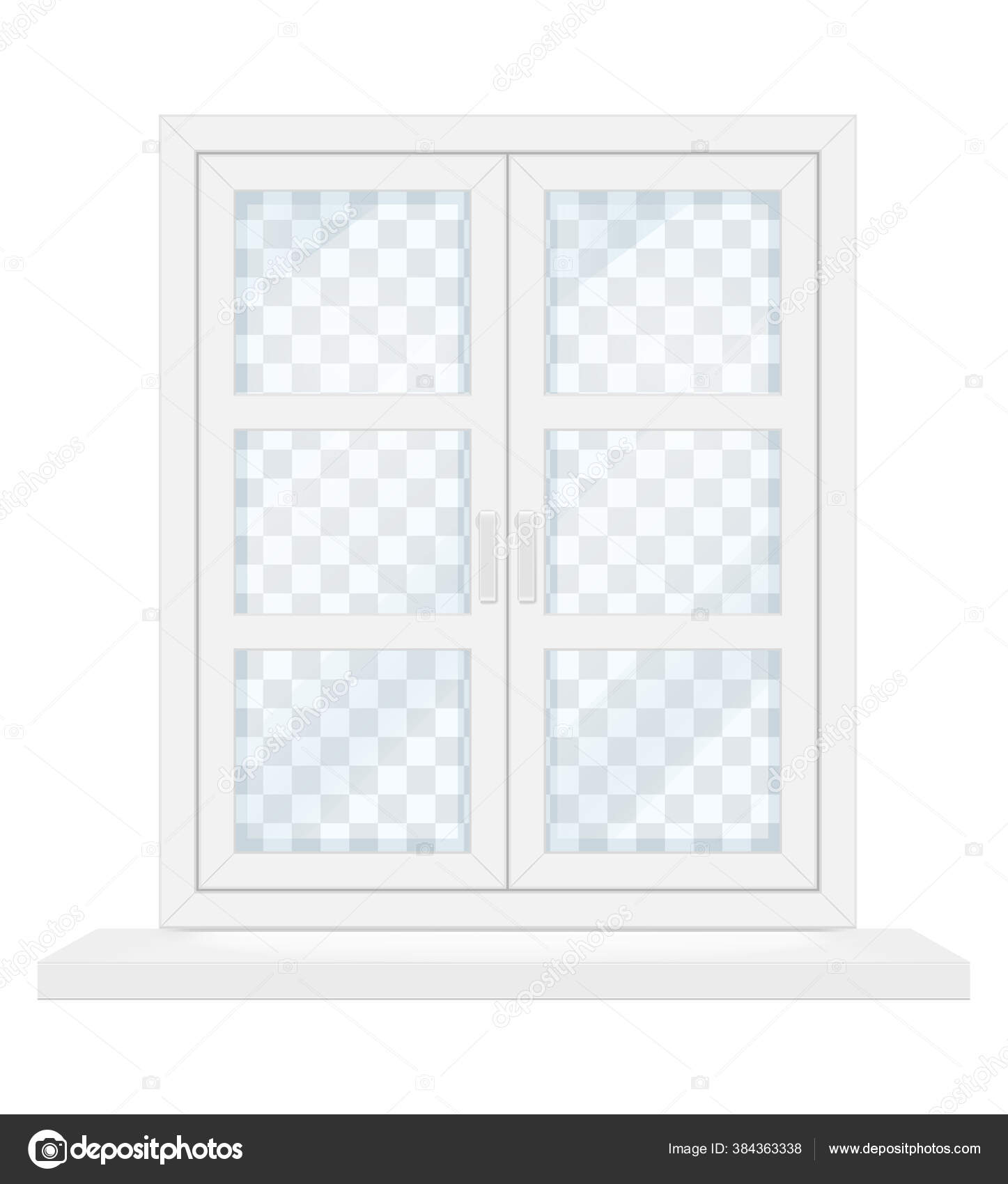 White Transparent Plastic Window Window Sill Vector Illustration ...
