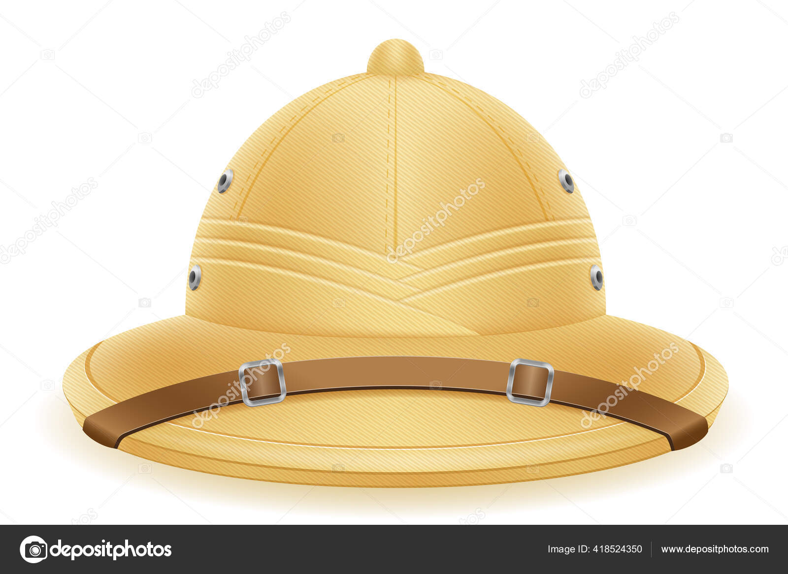 Pith Helmet Hat Tourism Hunting Expeditions Vector Illustration ...