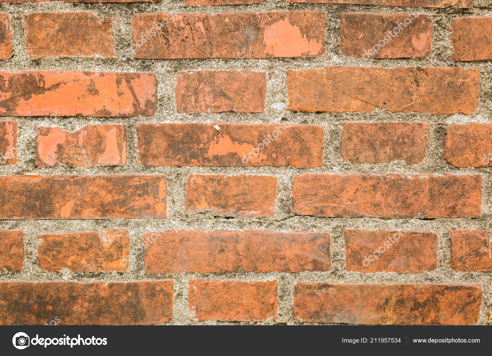 Aged Brick Wall Red Color Stock Photo by ©elwynn 211957534