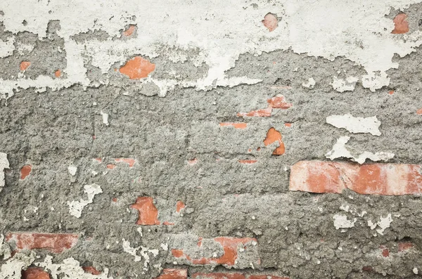 Red Brick Texture Cracked Dirty Wall — Stock Photo, Image