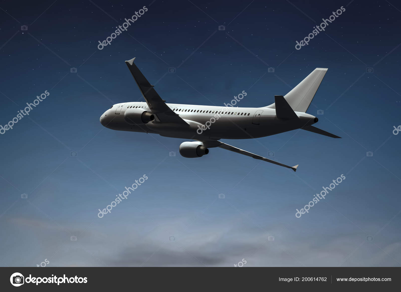 Plane Flying At Night