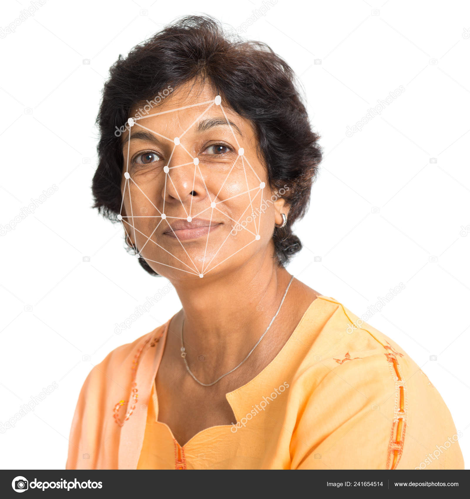 Biometric Verification Human Facial Detection High Technology Indian ...