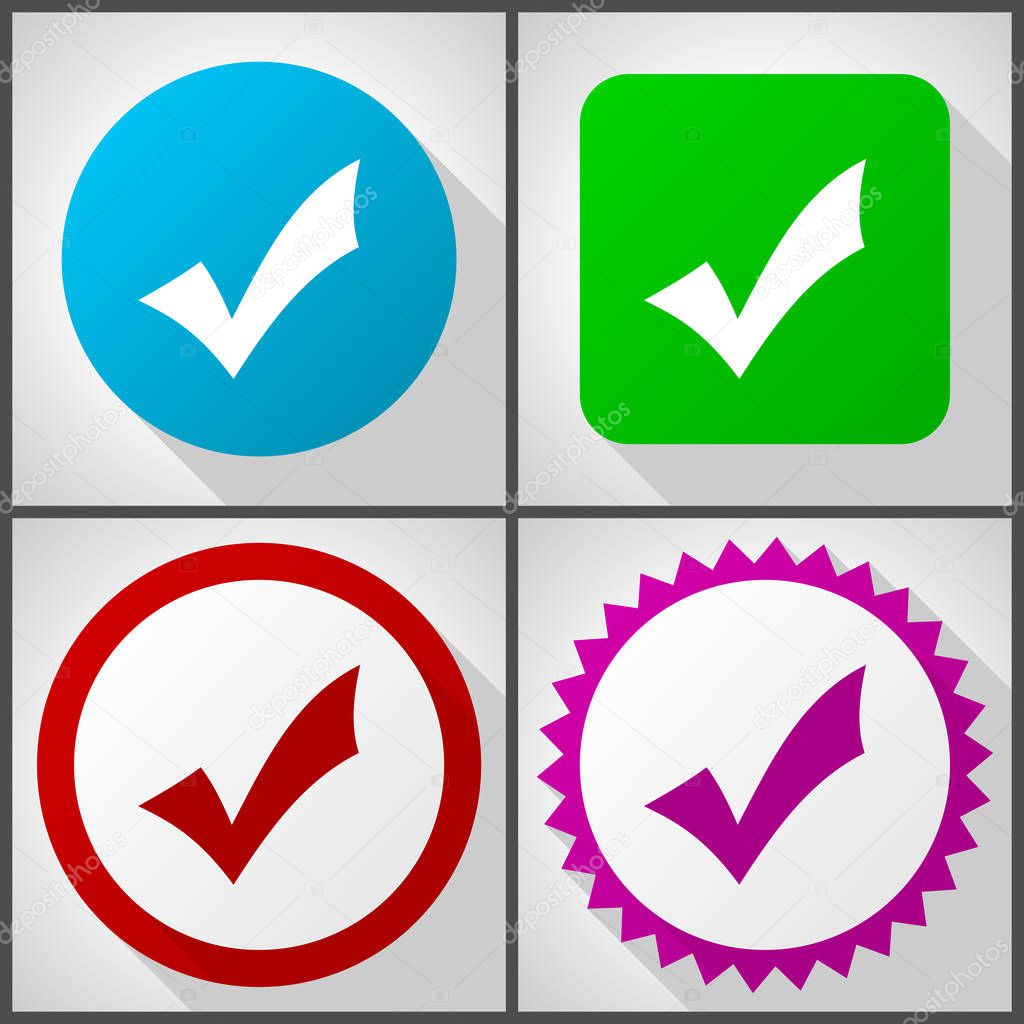 Iconos vectoriales con 4 opciones. Aceptar conjunto de iconos de diseño ...