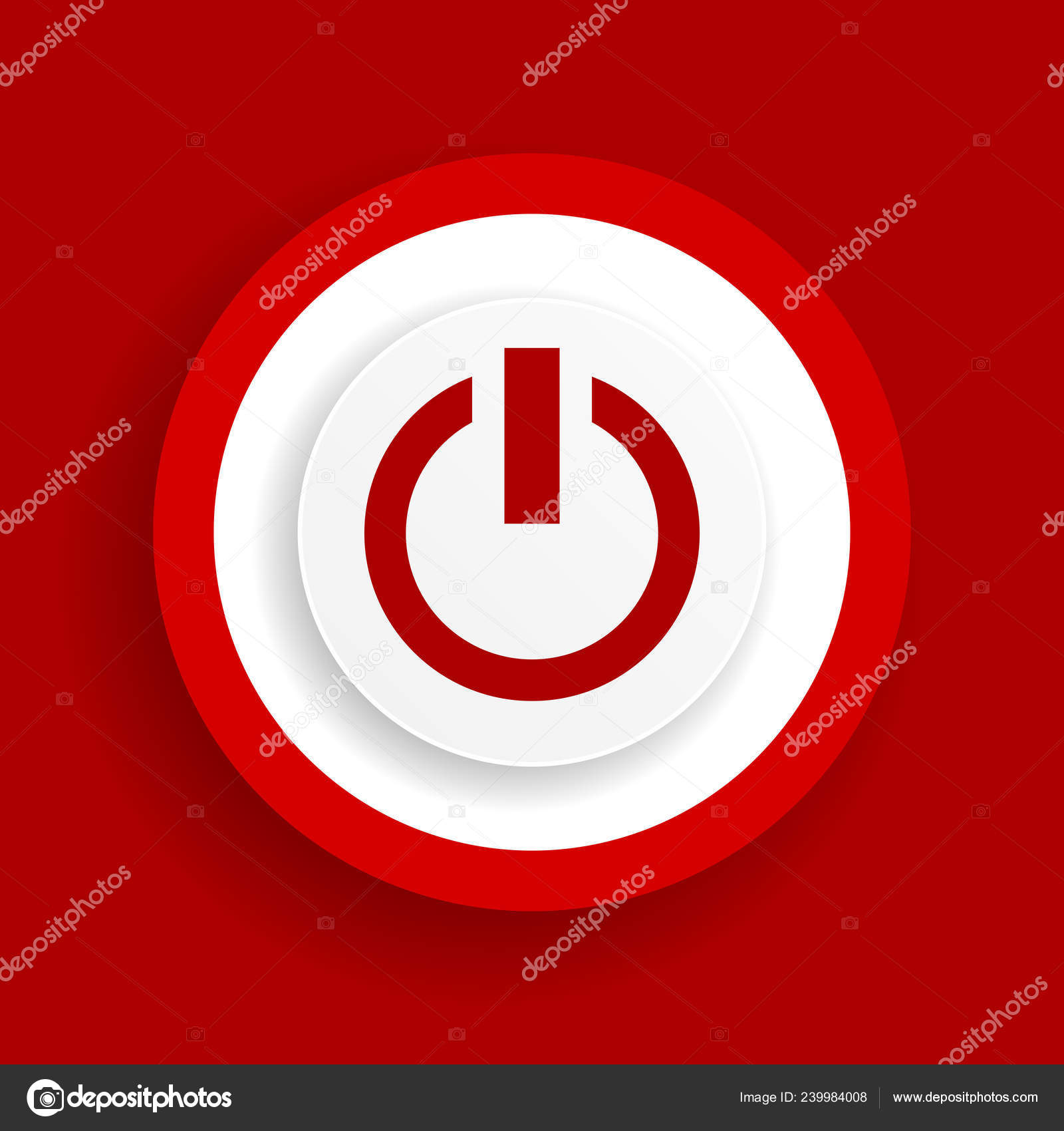 Power Vector Sign Web Red Icon Stock Vector Image by ©alexwhite #239984008