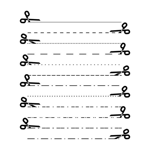 Scissors vectors with cut lines, dot, dashed lines. Dividing lin Stock ...