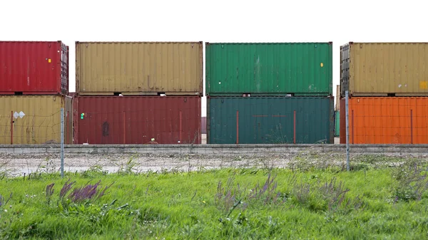 Shipping containers row Stock Photos, Royalty Free Shipping containers ...