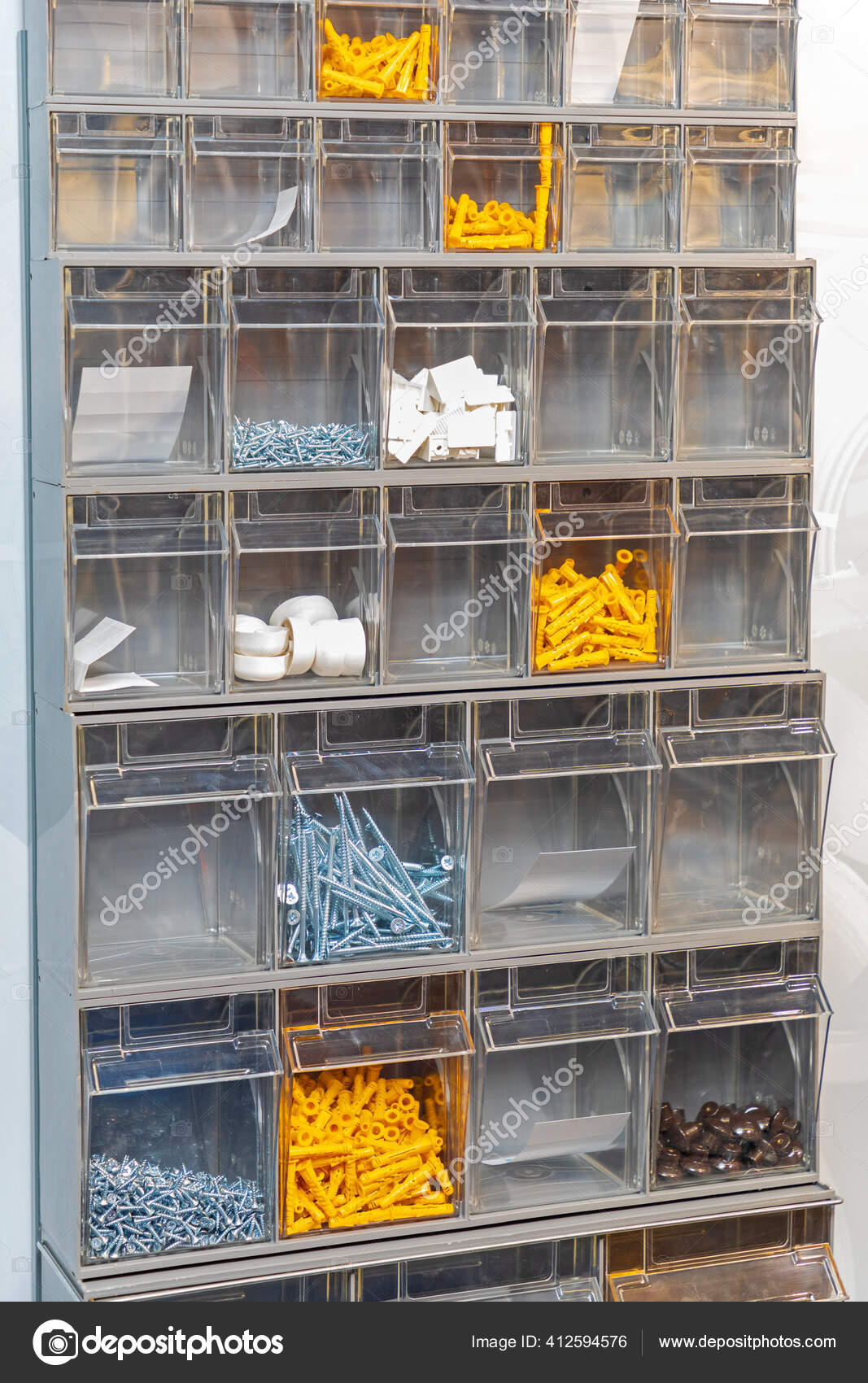 Platic Shelf Rack Small Parts Wall Storage Stock Photo by ©Baloncici ...