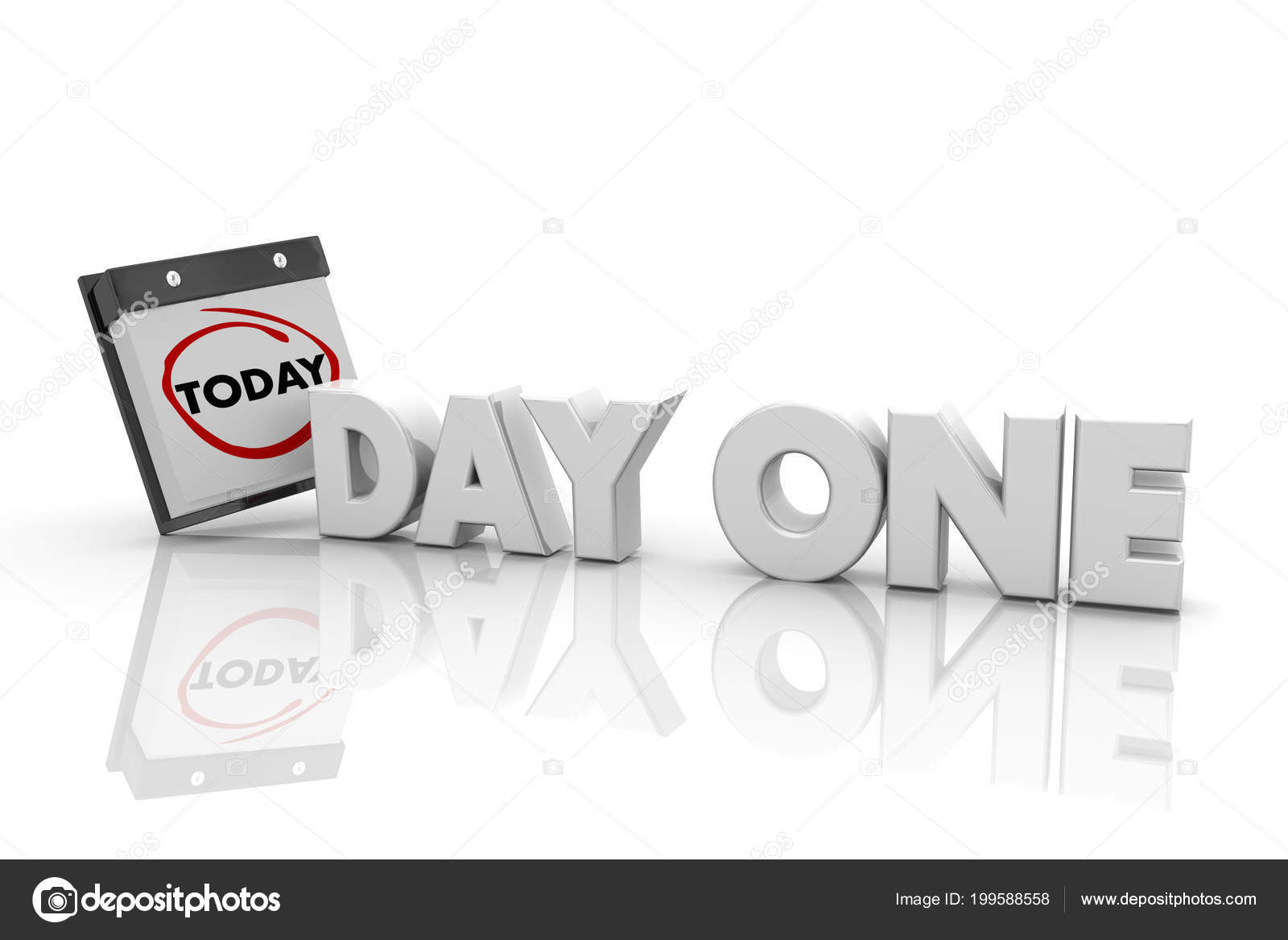 Day One Calendar Words Illustration Stock Photo by ©iqoncept 199588558