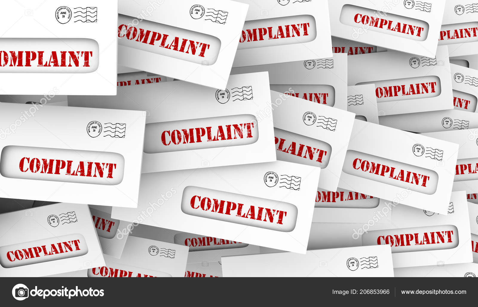 Complaint Angry Customer Feedback Envelopes Illustration — Stock Photo ...