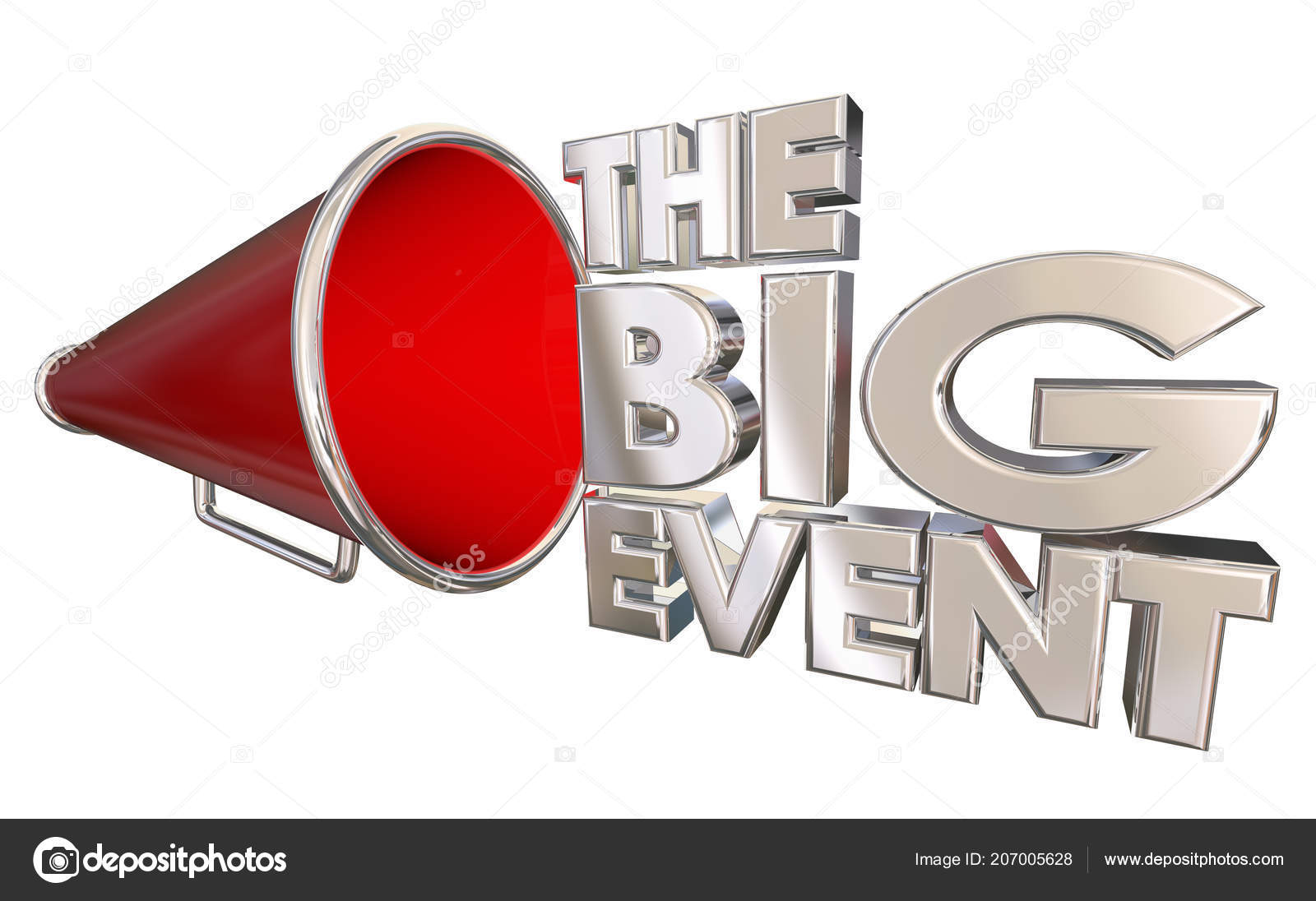 Big Event Words Megaphone Isolated White Background — Stock Photo ...