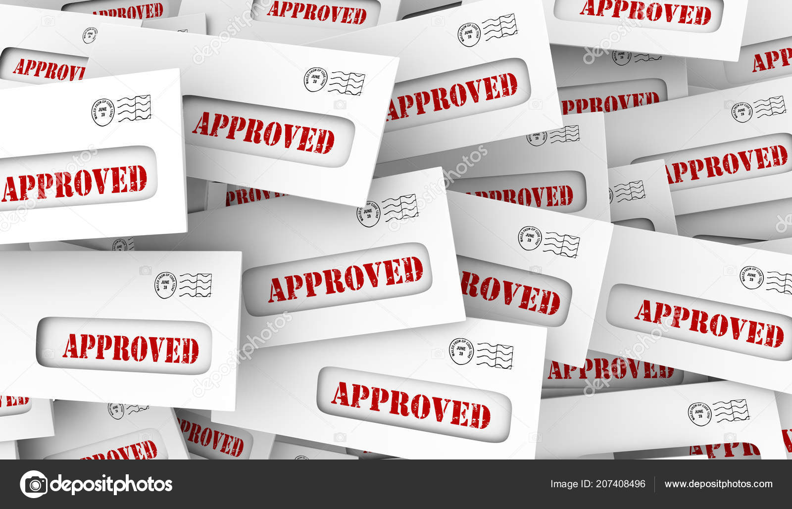 Envelopes Approved Positive Response — Stock Photo © iqoncept #207408496