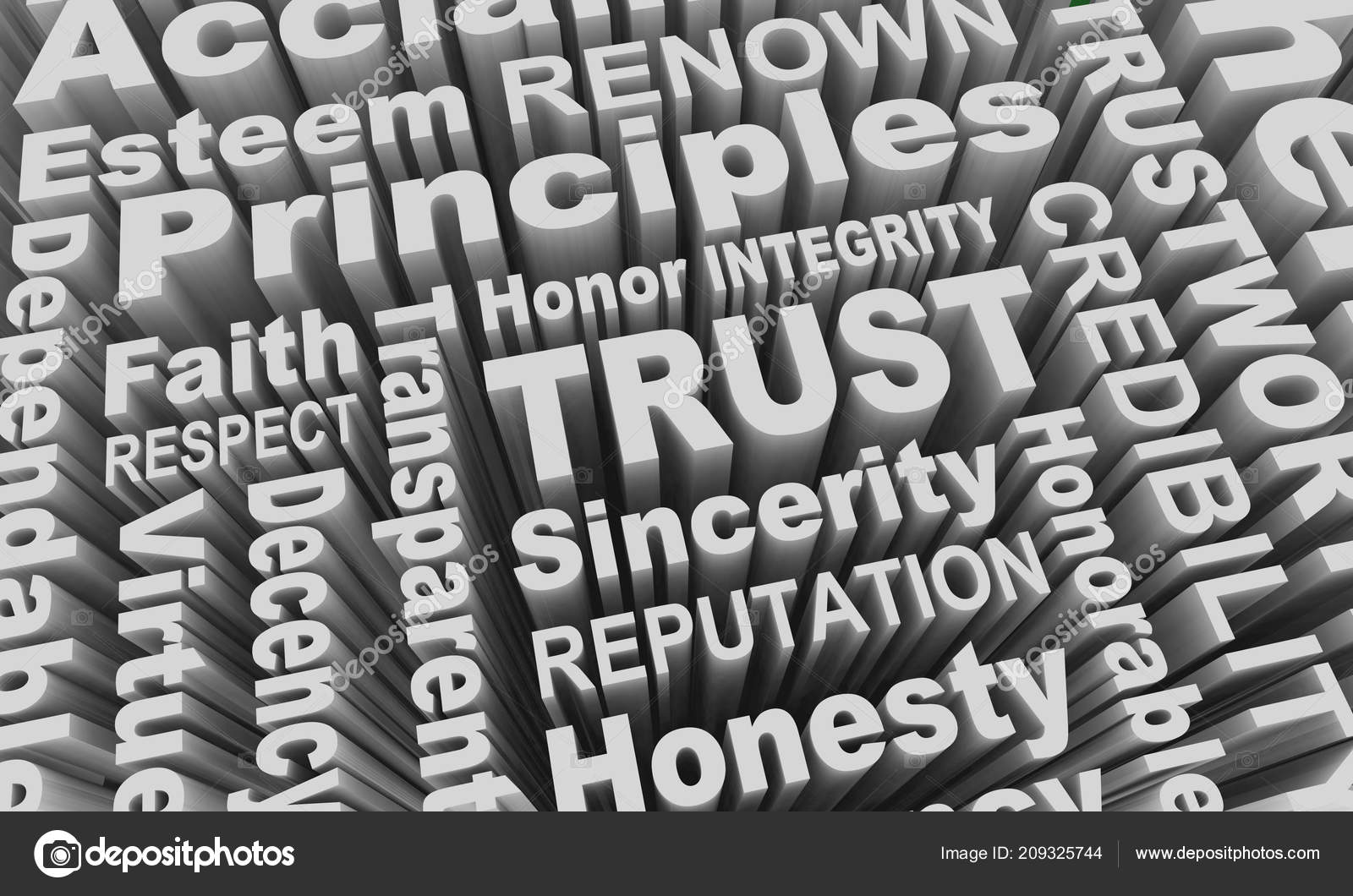 Trust Reputation Honesty Principles Word Collage Illustration Stock ...