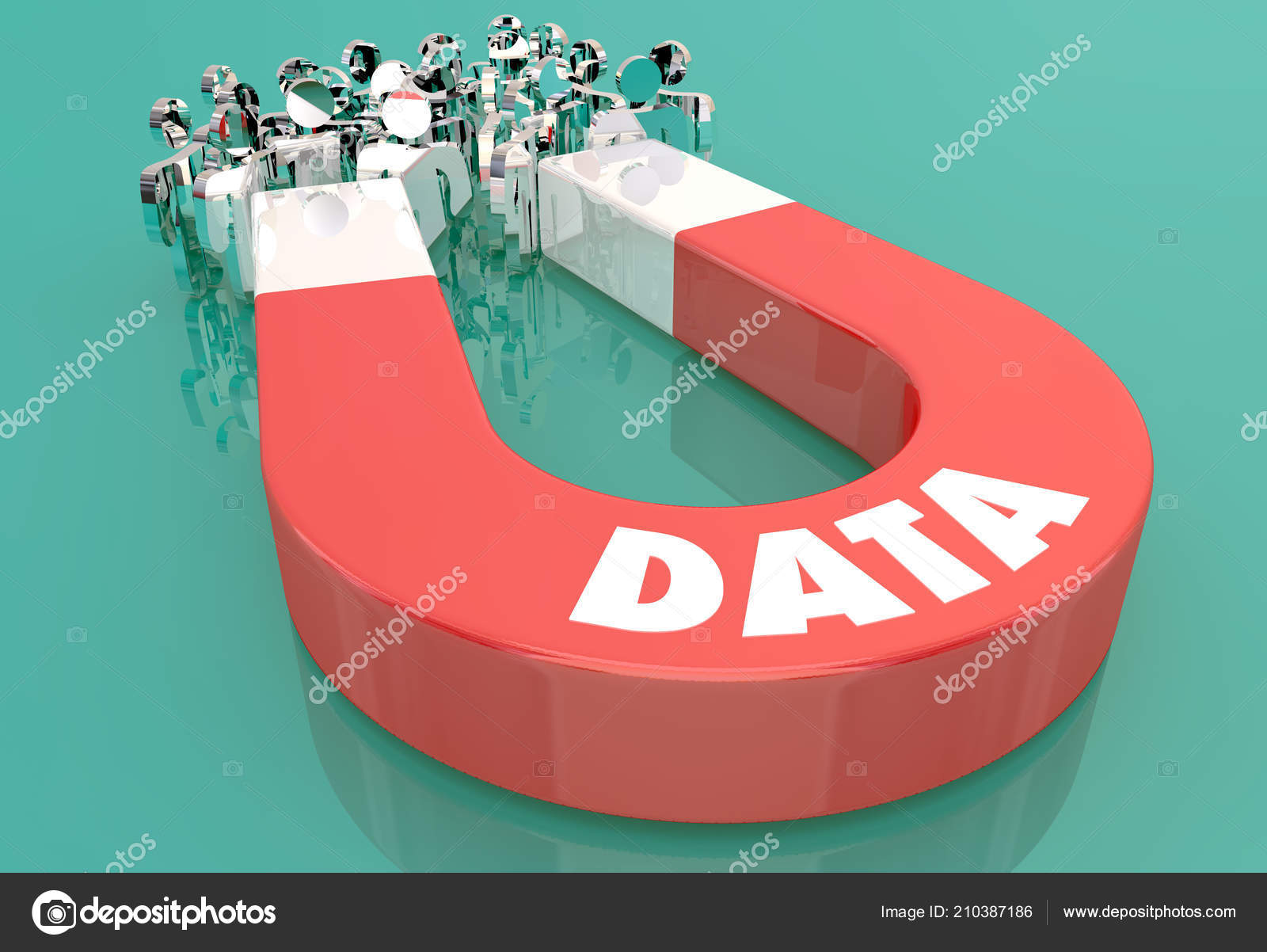 Data Information Records Magnet Pulling People — Stock Photo © iqoncept ...