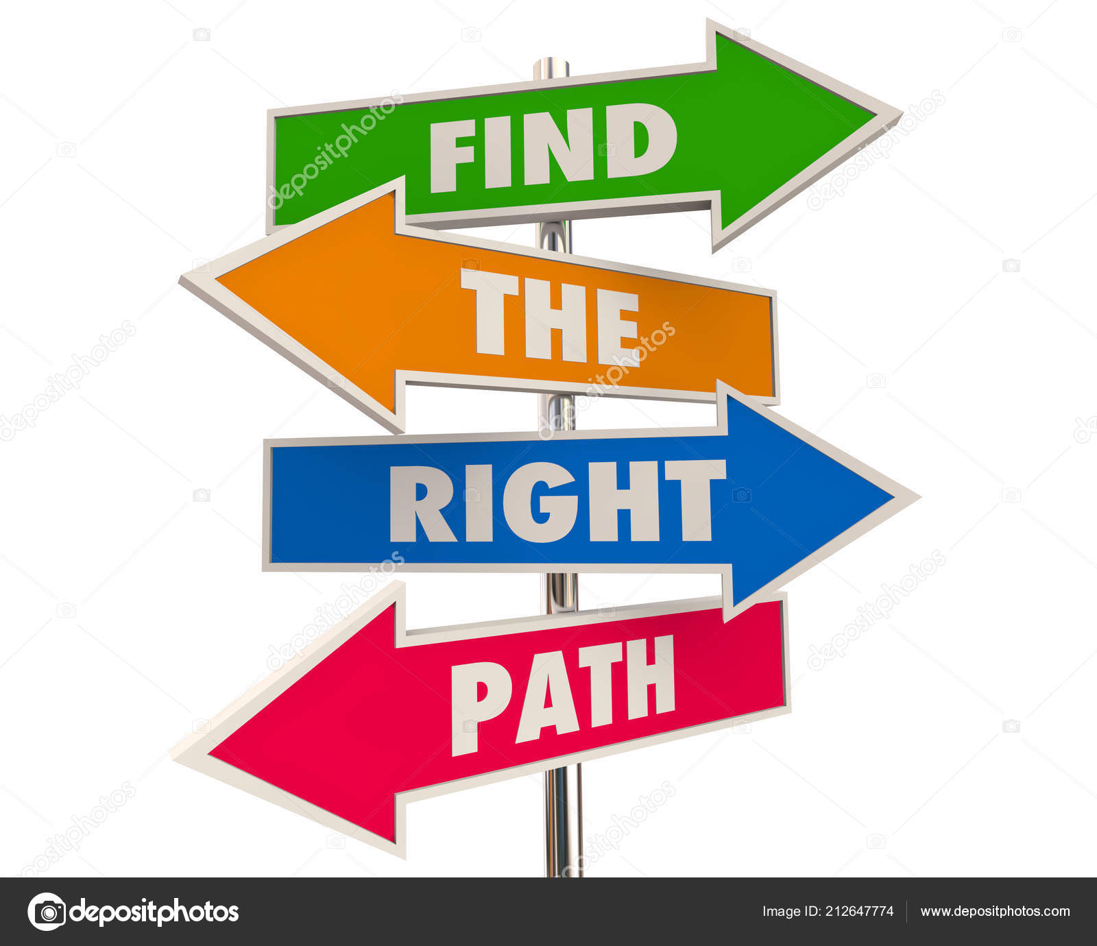 Find Right Path Best Way Forward Arrow Signs — Stock Photo © iqoncept ...