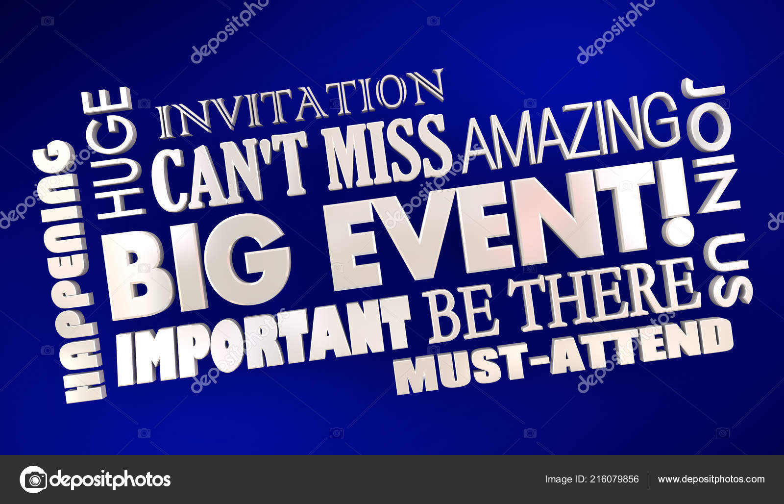 Big Event Invitation Must Attend Cant Miss Word Collage Illustration ...