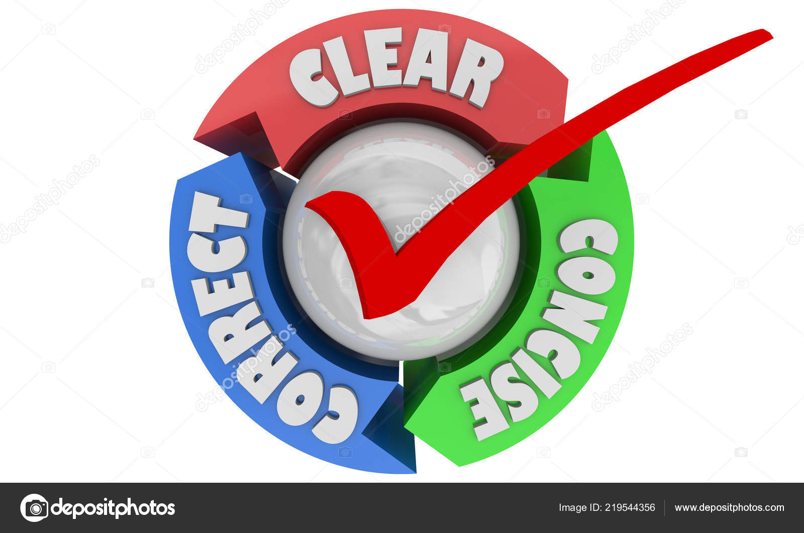 Clear Concise Correct Communication Understanding Illustration — Stock ...